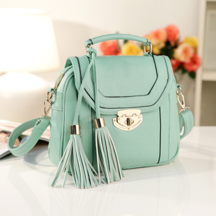 Candy Retro Tassel Female Bag Shoulder Messenger Portable Tide on Luulla