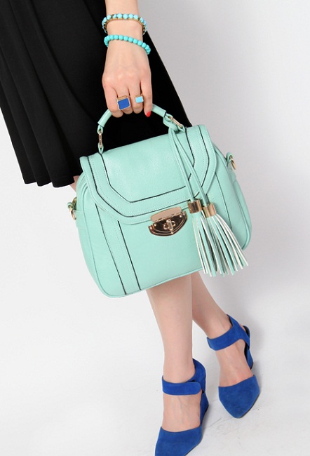 Candy Retro Tassel Female Bag Shoulder Messenger Portable Tide on Luulla